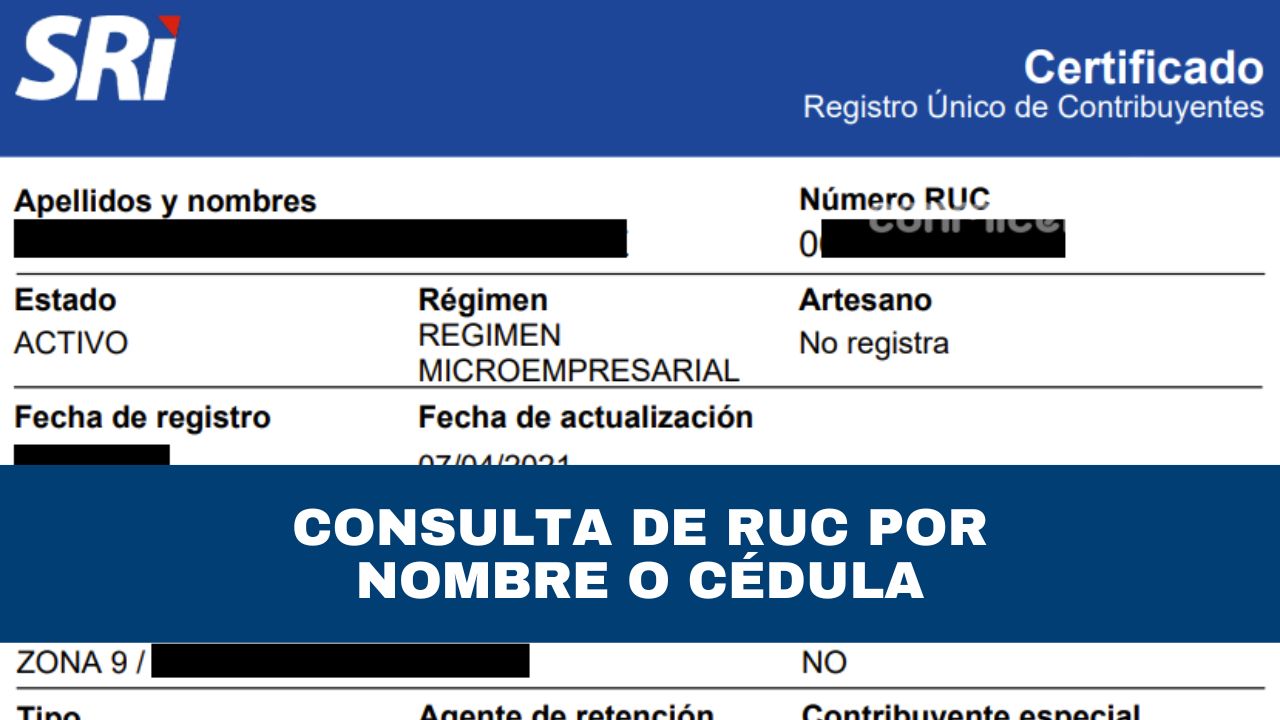 Consulta RUC por Nombre o Cédula - SRI en línea - Conmicelu